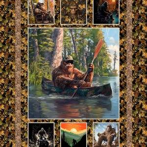 Bigfoot Fabric Panel, Bigfoot 36" Panel I Believe in Bigfoot Legendary ...