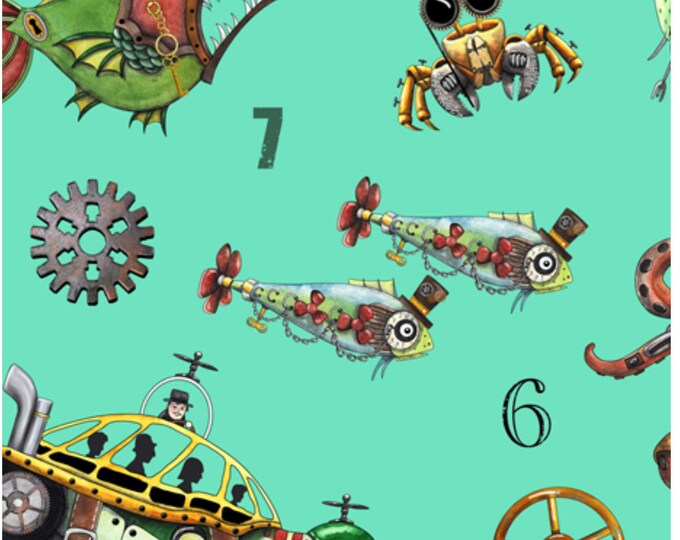 Aquatic Steampunkery Steampunk Aquatic Steampunk Toss on Aqua - Etsy