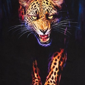 Snarling Leopard Fabric Panel / Animal Kingdom Snarling Lion 24" X 44 ...