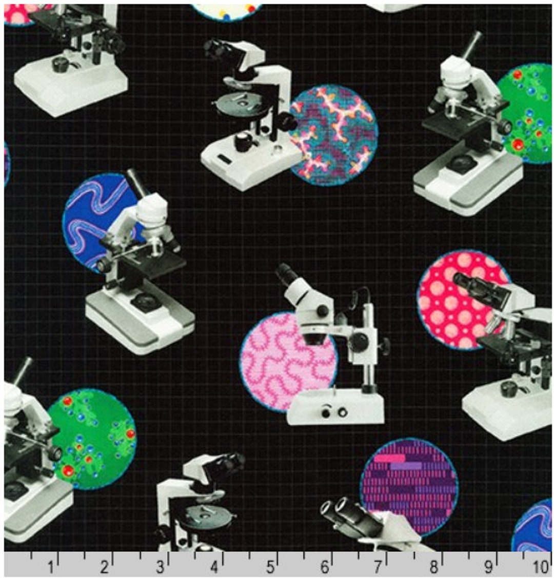 Microscope Fabric Science Fair 3 Robert Kaufman Fabric 19087 Yardage ...