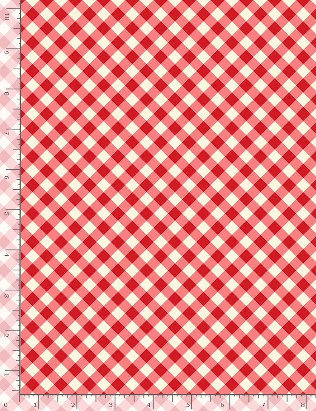 Diagonal Red Gingham Fabric by the Yard Timeless Treasures Fabric ...