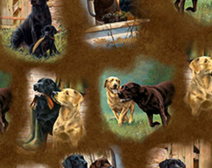 Labrador Retriever Vignettes Fabric / Retriever Fabric / for the Love ...