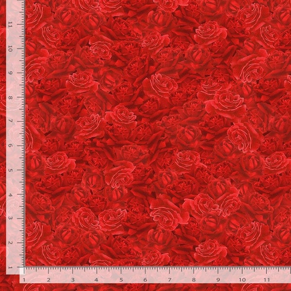 Red Rose Fabric - Etsy