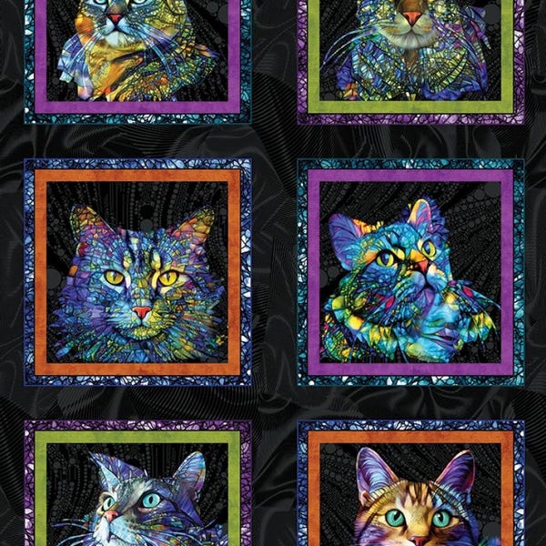 Cat Quilt Panel - Etsy