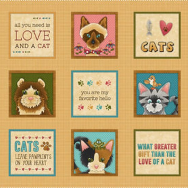 Cat Quilt Panel - Etsy