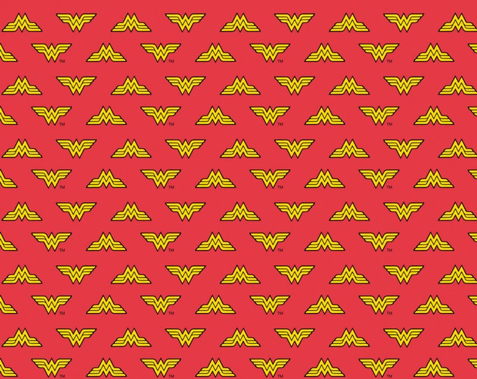 DC Comics Fabric by the Yard / Wonder Woman / Camelot Wonder Woman Logo ...