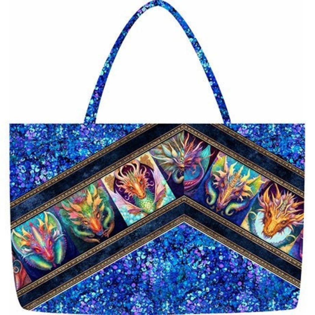 Border Stripe Tote Bag Pattern / Dragon Fyre Project Pattern Highland ...