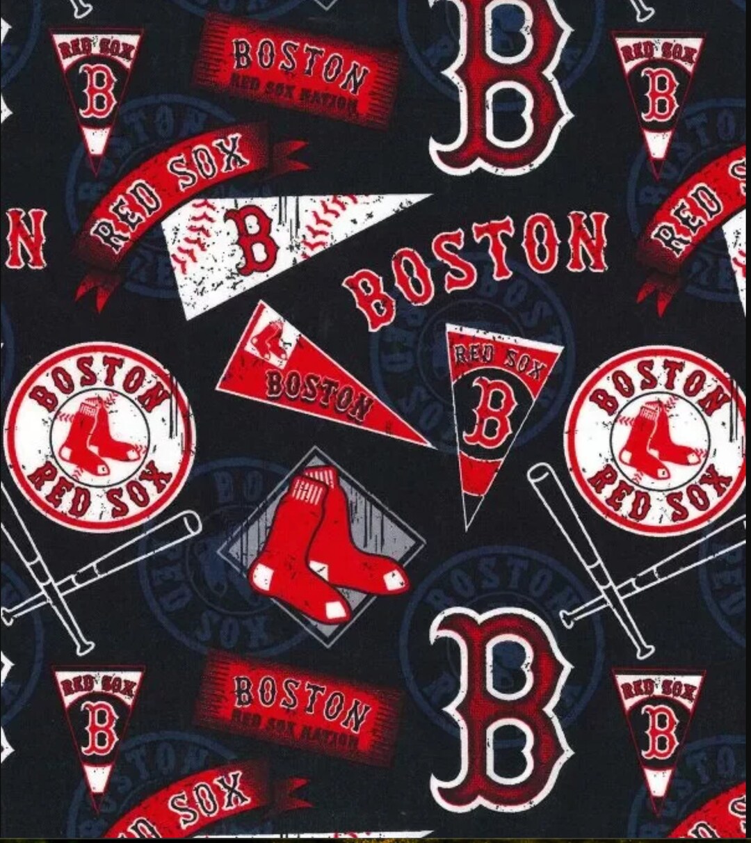 Boston Red Sox MLB Fabric / Major League Baseball Fabric by Fabric ...