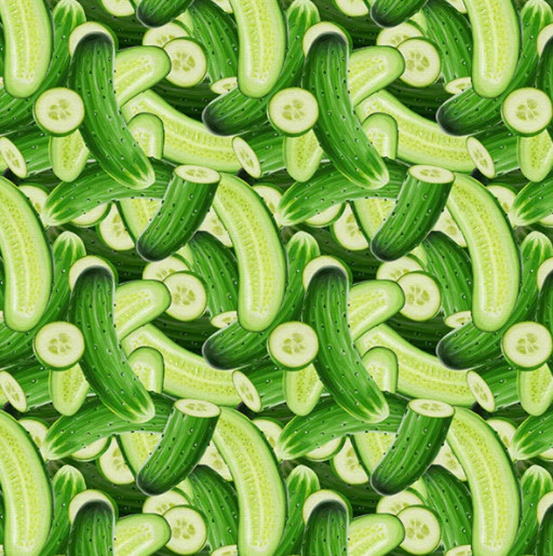 Cucumber Fabric by the Yard / Food Material /homestead Harvest ...