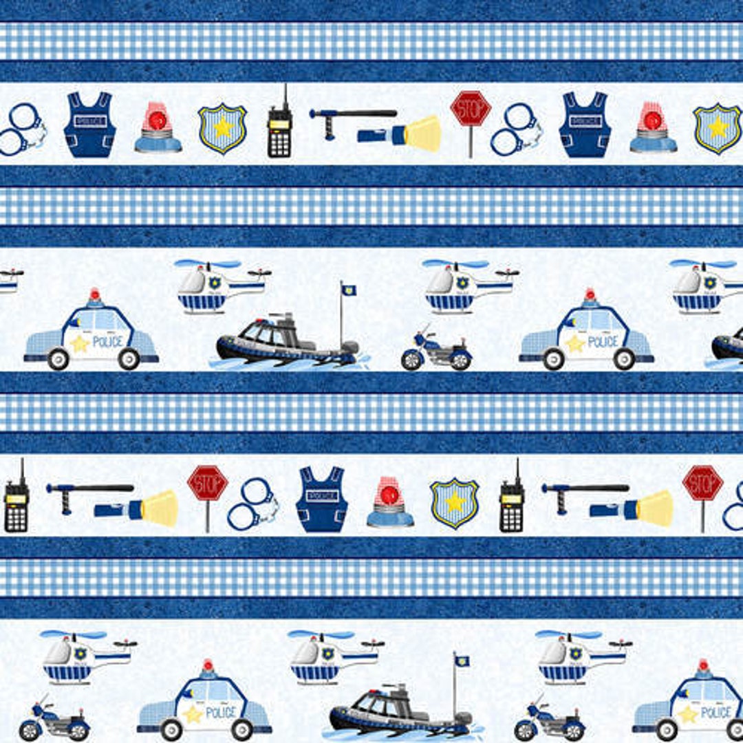 Police Stripe Fabric Everyday Heroes First Responder Fabric - Etsy