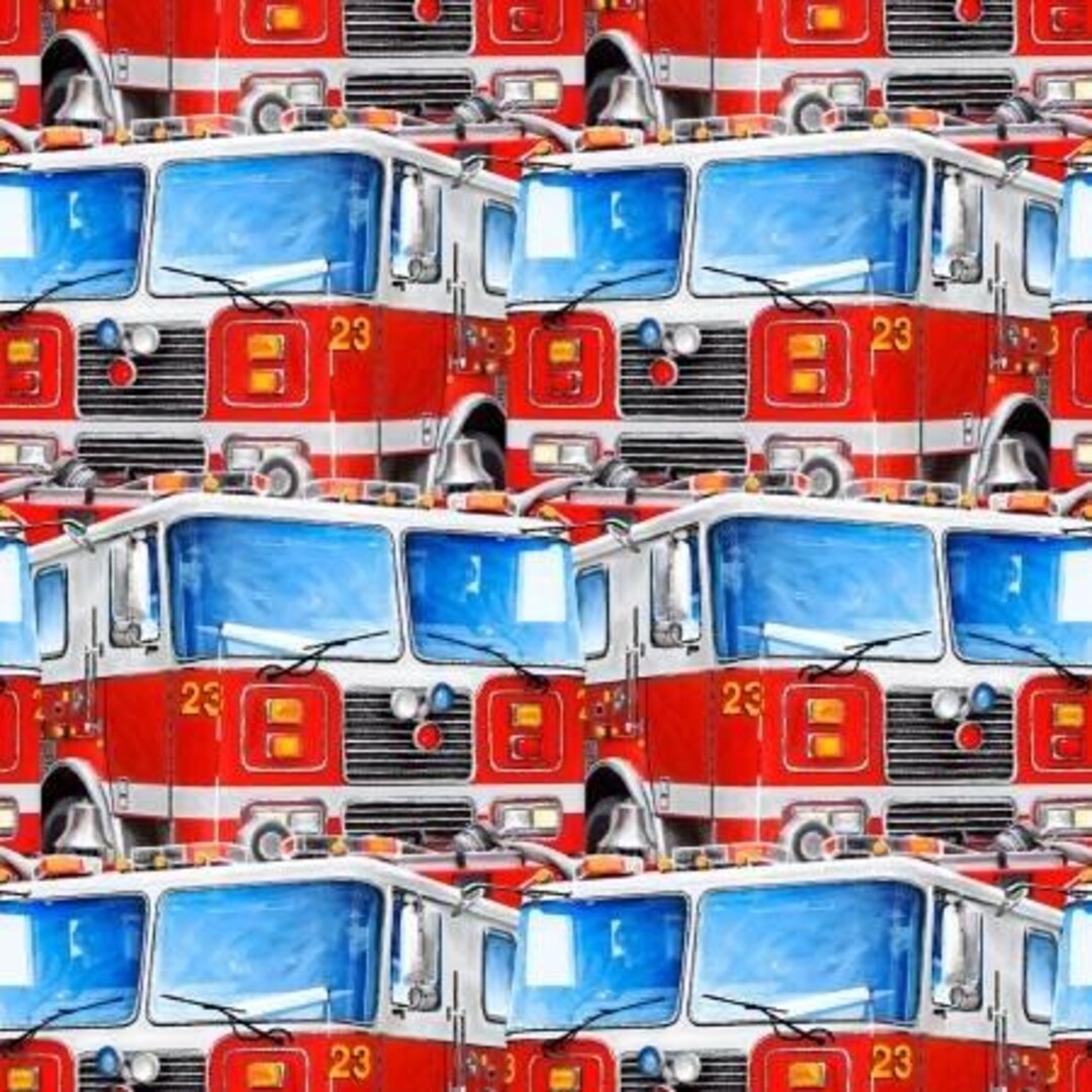 Fire Truck Fabric / Fire Trucks Fire Alarm Collection by Blank Quilting ...