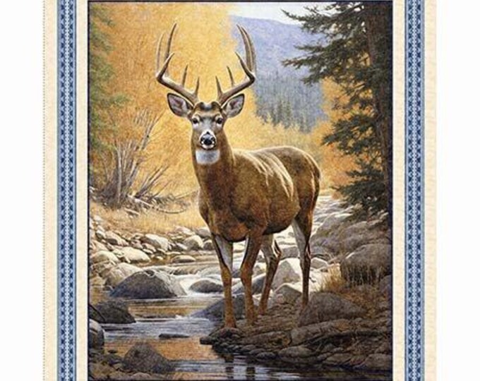 Deer Buck and Doe Quilt Fabric Panel / Realtree Patriotic Deer Panel ...