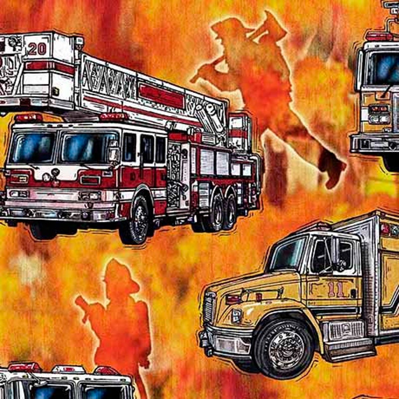 Firetruck Fabric - Etsy