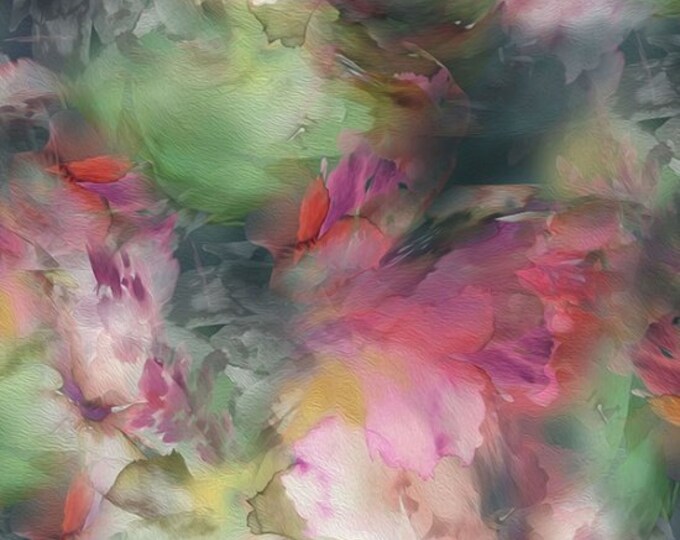 Spring Colored Abstract Purple Pink Floral Fabric / Landscape Fabric ...