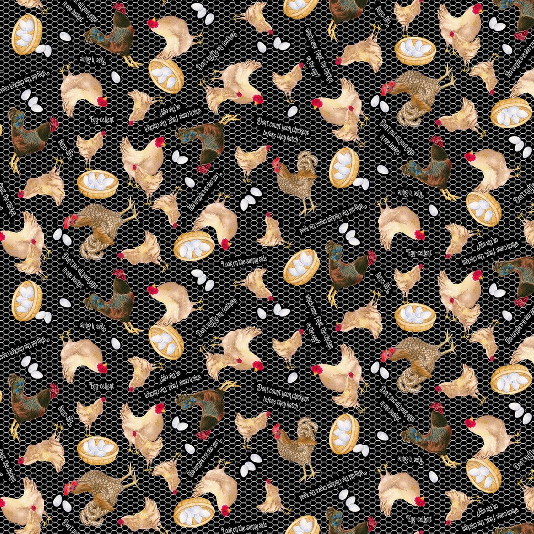 Hen House Fabric Farm Animals Fabric by the Yard Rise and - Etsy