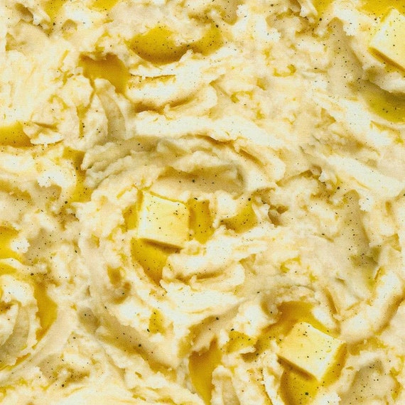 Food Fabric by the Yard Feast Mode Mashed Potatoes Fabric by - Etsy