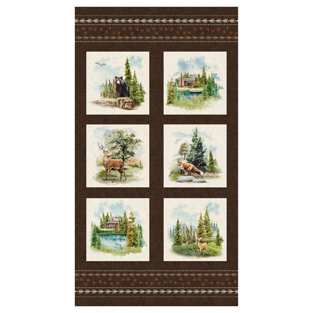 Farm Animal Picture Patches Back Country Digital 24" Block Panel With 9 ...