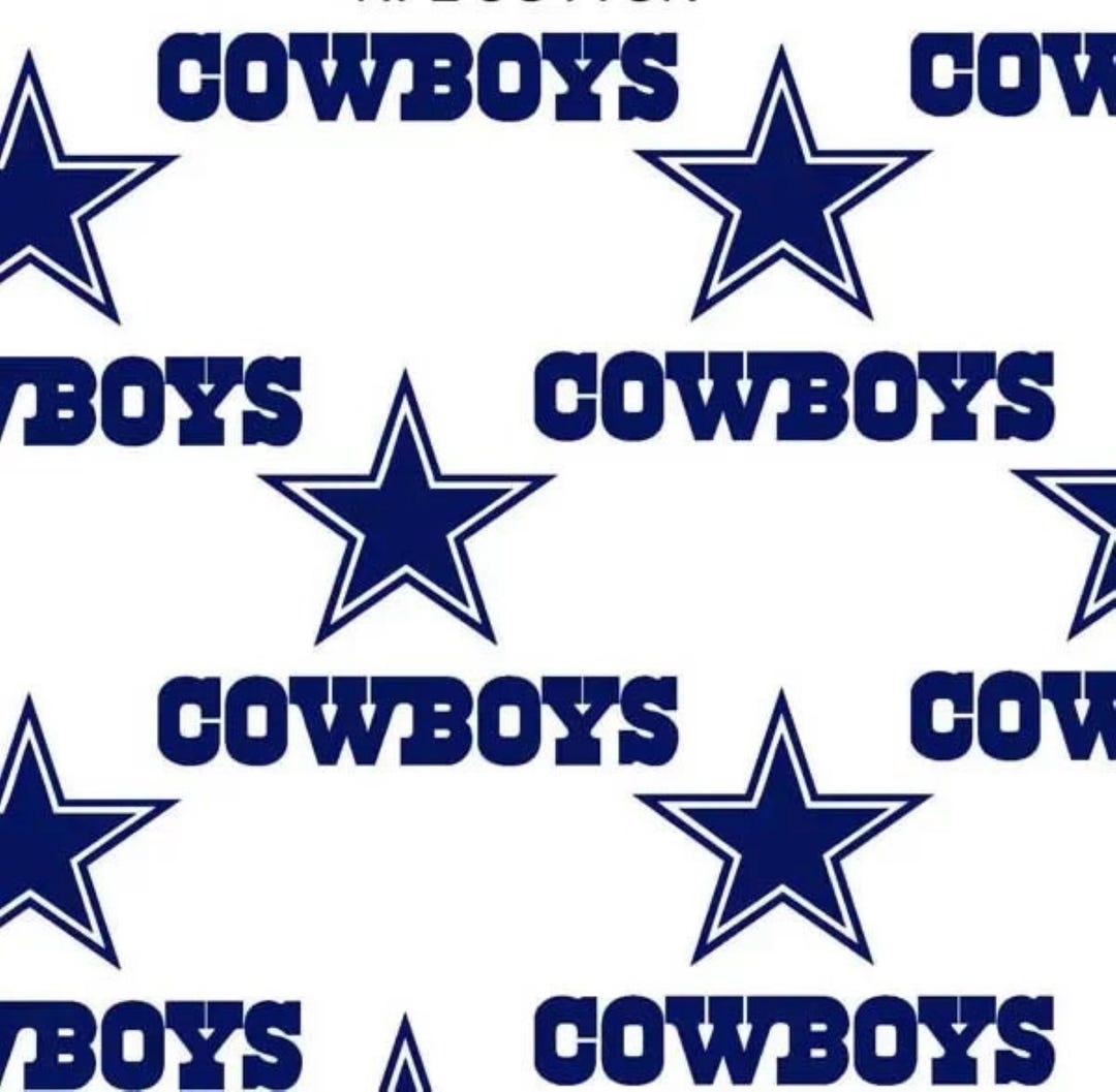 NFL Dallas Cowboy Fabric / Licensed NFL Cotton Fabric From Fabric ...