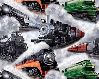 Train Fabric Panel / on the Right Track Train Block 24 Panel by Blank ...