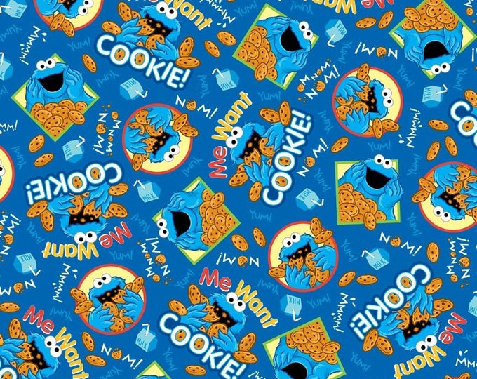Sesame Street Fabric / Sesame Street Cookie Monster by QT Fabrics ...