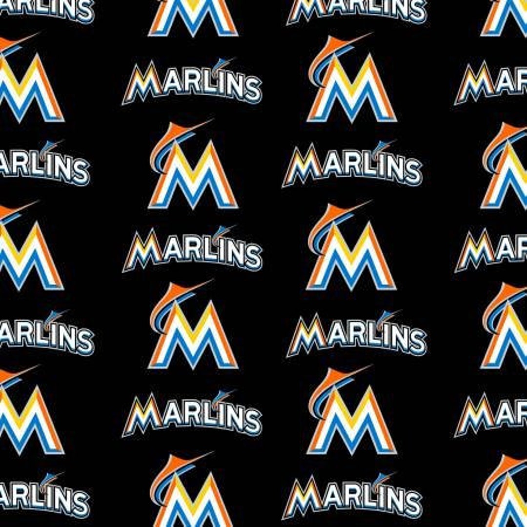 Miami Marlins MLB Fabric / Major League Baseball Fabric by Fabric ...