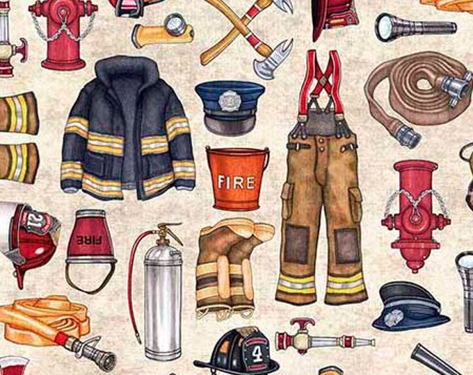 Fire Fighter Fabric / 5 Alarm / Firemen Fabric Fabric by Quilting ...
