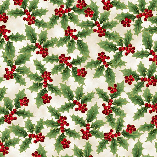 Holly Berry Fabric - Etsy
