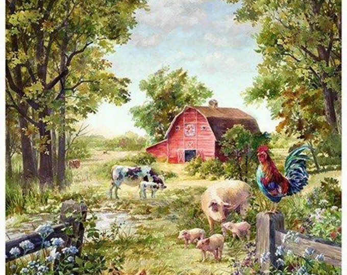 Farm Fabric, Farm Panel, Garden Fabric, Western Fabric, Homestead ...