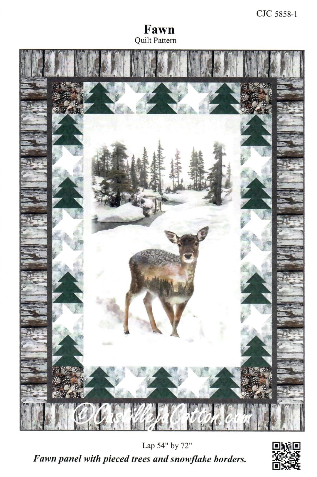 Panel Quilt Pattern / Fawn Quilt Pattern by Castilleja Cotton for ...