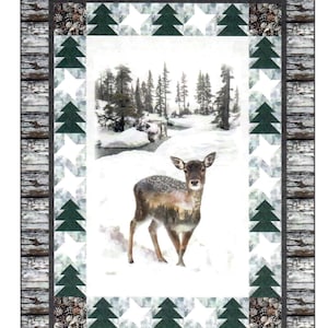 Panel Quilt Pattern / Fawn Quilt Pattern by Castilleja Cotton for ...