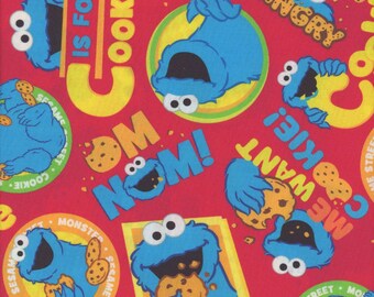 Sesame Street Fabric / Oscar the Grouch on White by QT Fabrics, Sesame ...