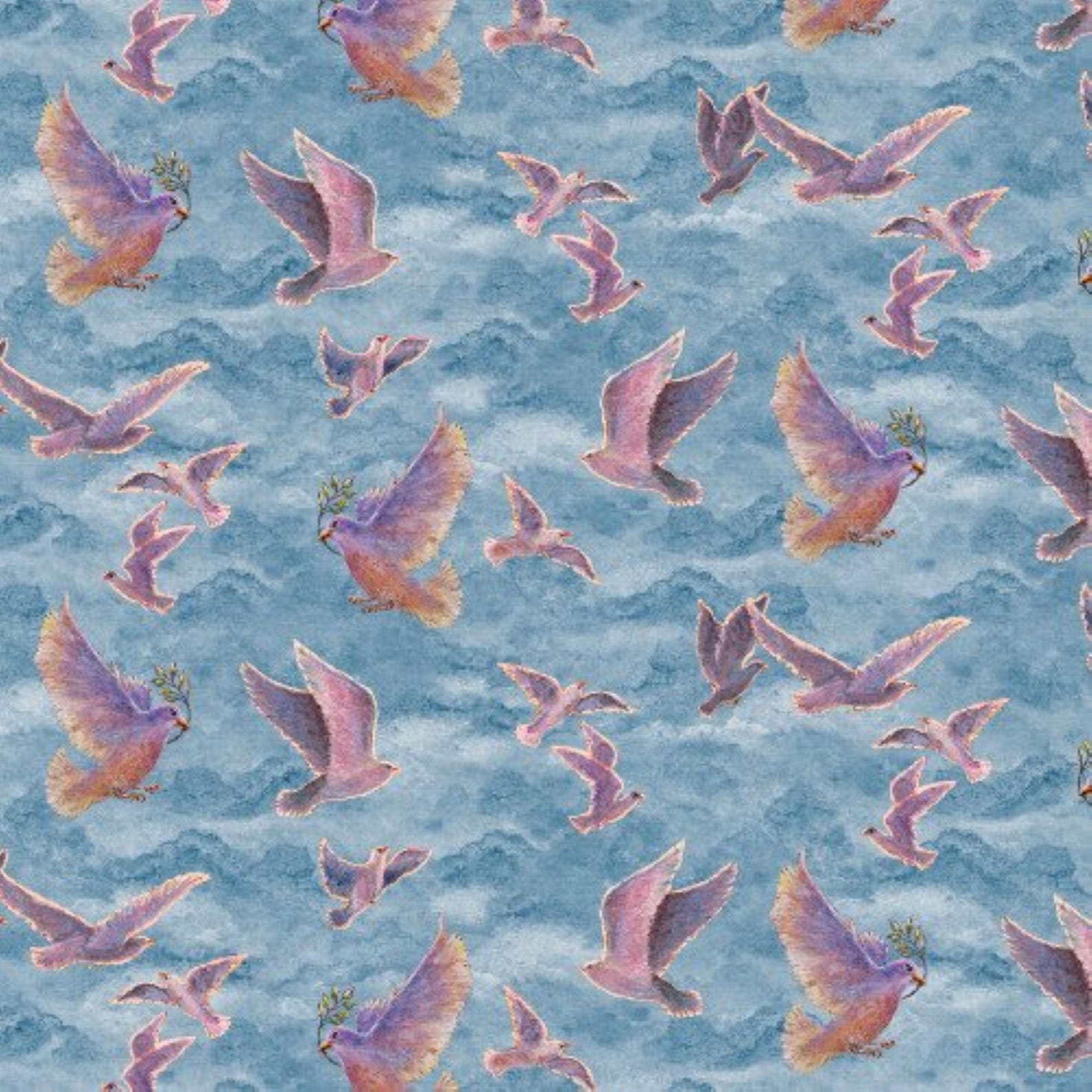 Doves Flying Angel of Peace by 3 Wishes / Fat Quarters & Yardage ...