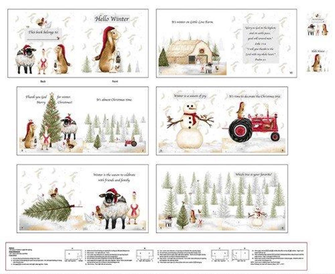 Hello Winter Soft Cloth Books Panel / Little Readers Book 36" Panel for ...