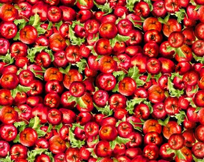 Apple Fabric by the Yard / Foodie Fabric / Red Apple Yardage / Timeless ...