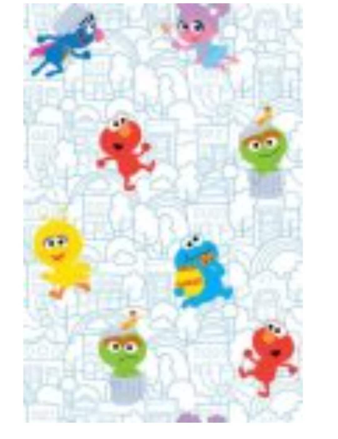 Sesame Street Fabric / Outline Character on White Fabric by QT Fabrics ...
