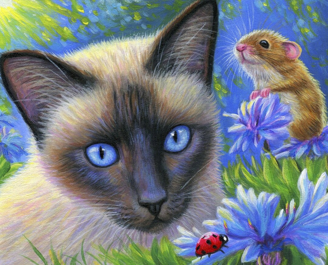 Cat Fabric Panel / 36 Panel by David Textiles / Cat and Ladybug Panel ...