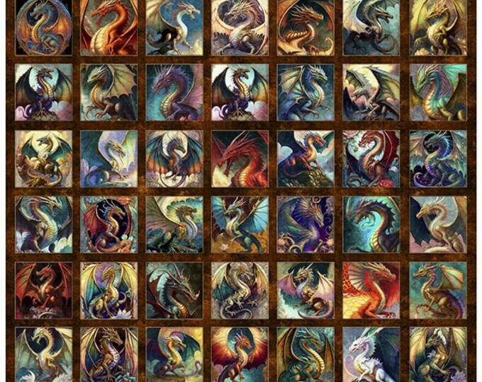 Dragon Fyre Quilt Panel By Qt Fabrics Small Dragon Picture Patches Flying Dragon Fabric By The