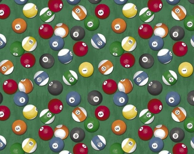 Billiard Balls Pool Fabric by the Yard / Game Fabric / Game Night ...