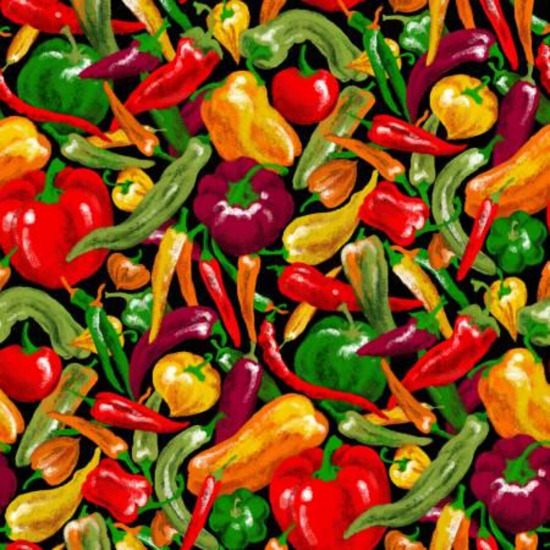 Chili Peppers Fabric / Farmer John's Garden Party by Paintbrush Studios ...