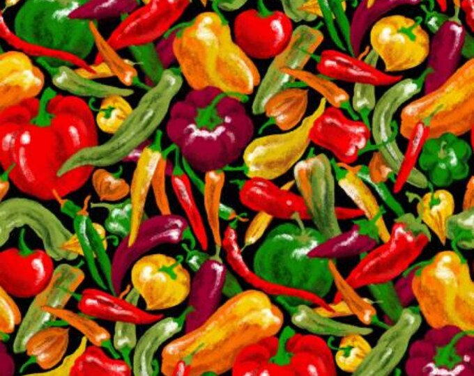 Chili Peppers Fabric / Farmer John's Garden Party by Paintbrush Studios ...