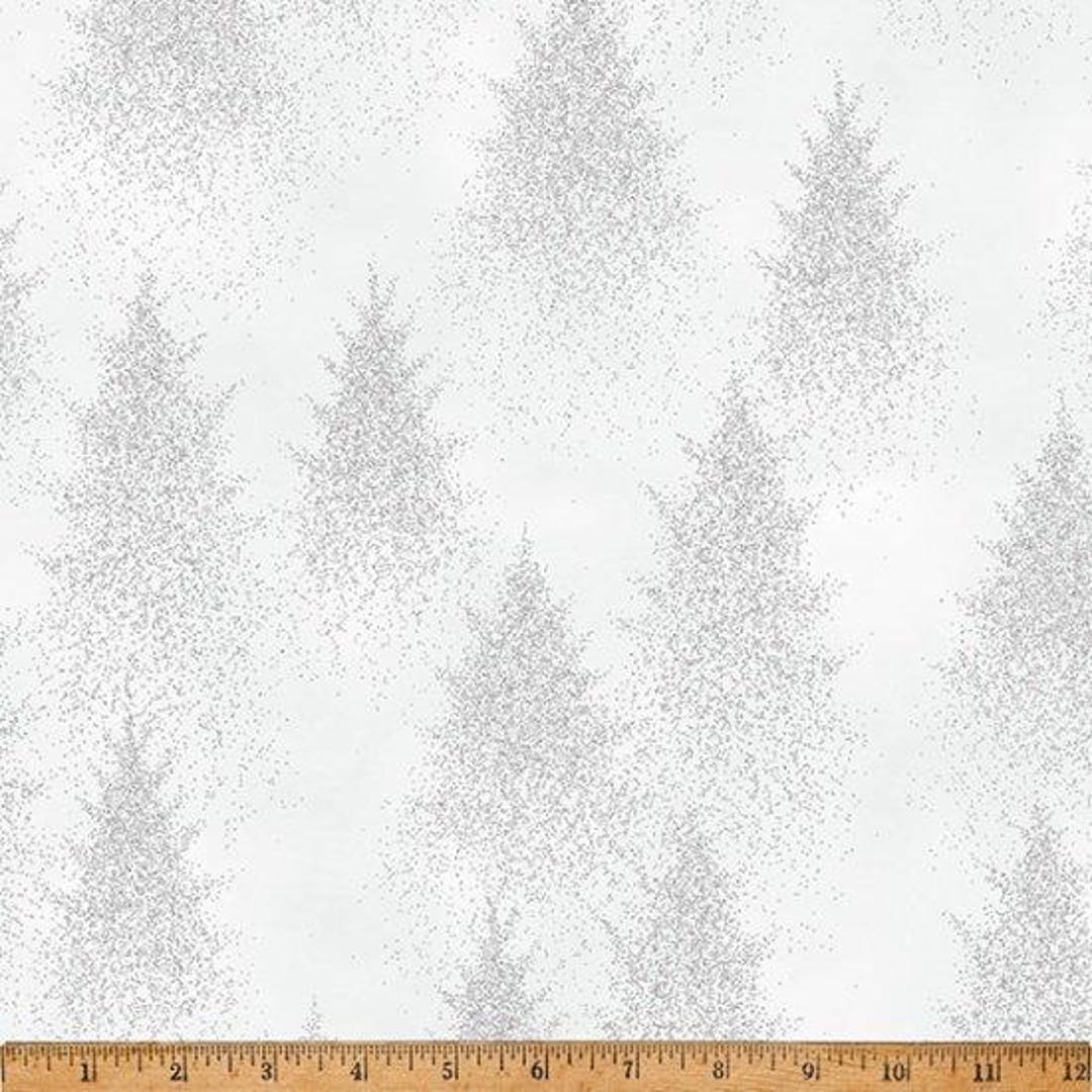 Silver Metallic Trees on Ice Fabric / Winter's Eve Collection Hoffman ...