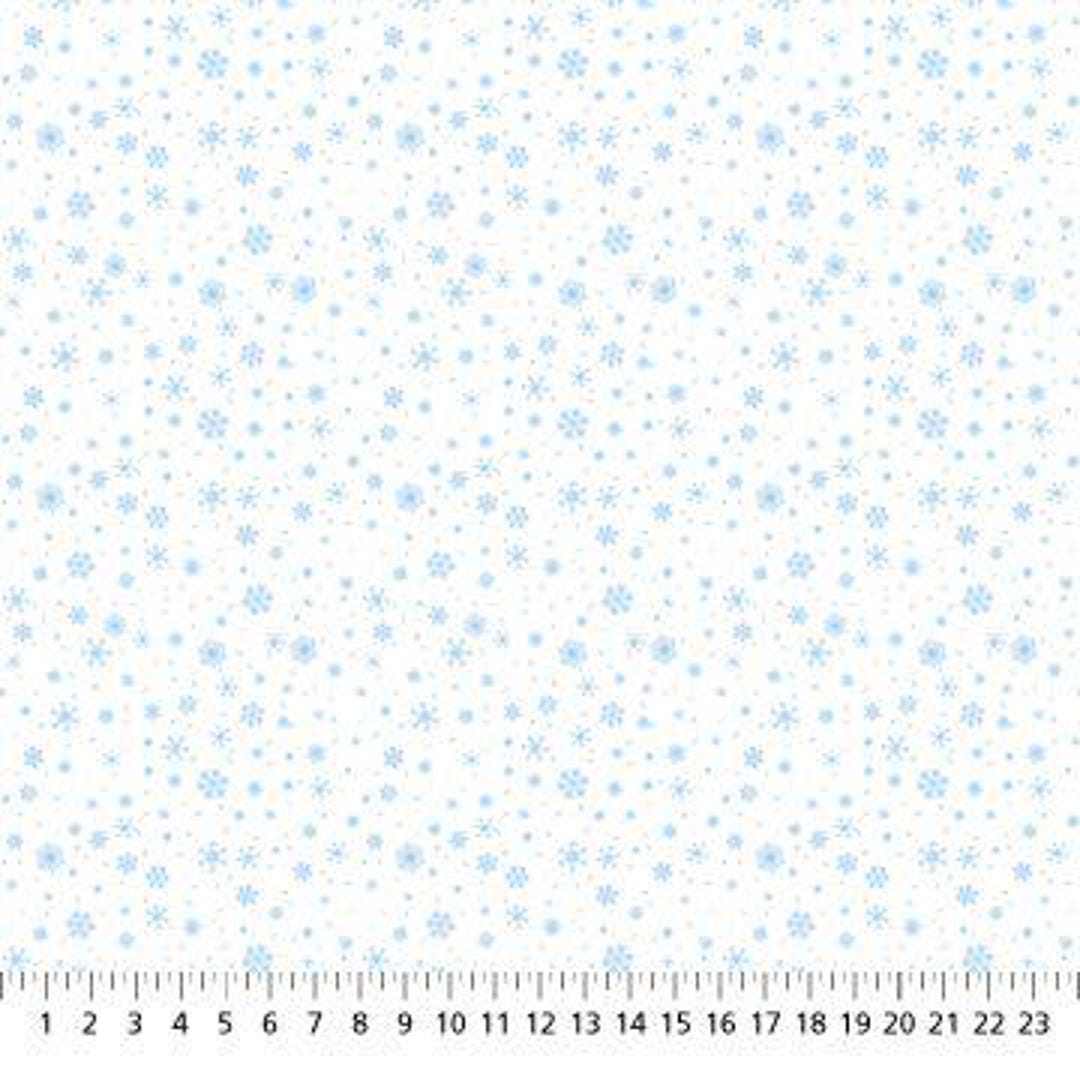Blue Snowflakes on White Winter Sports by Northcott / Snow Fabric ...