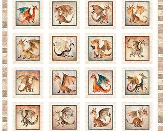 Dragon Dreams, Dragon and Castle 36" Panel Quilt Panel by QT Fabrics ...