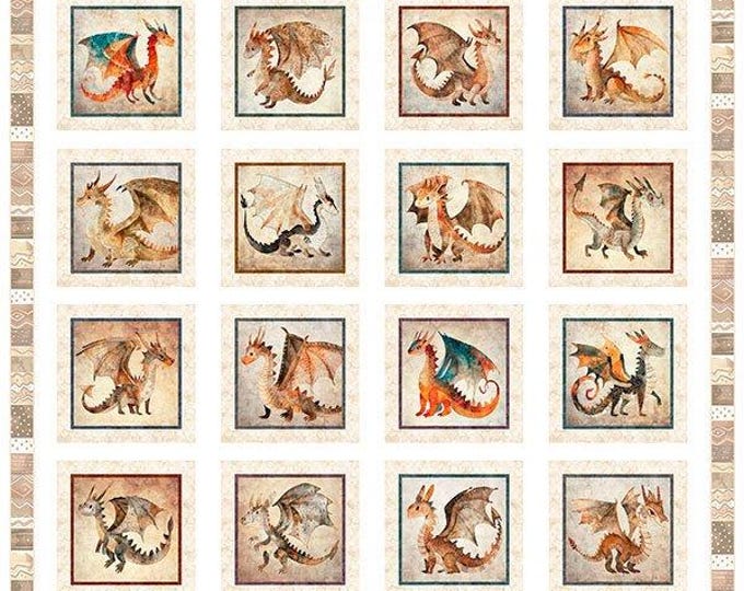 Dragon Dreams, Baby Dragon Picture Patches 36" Panel Quilt Panel by QT ...
