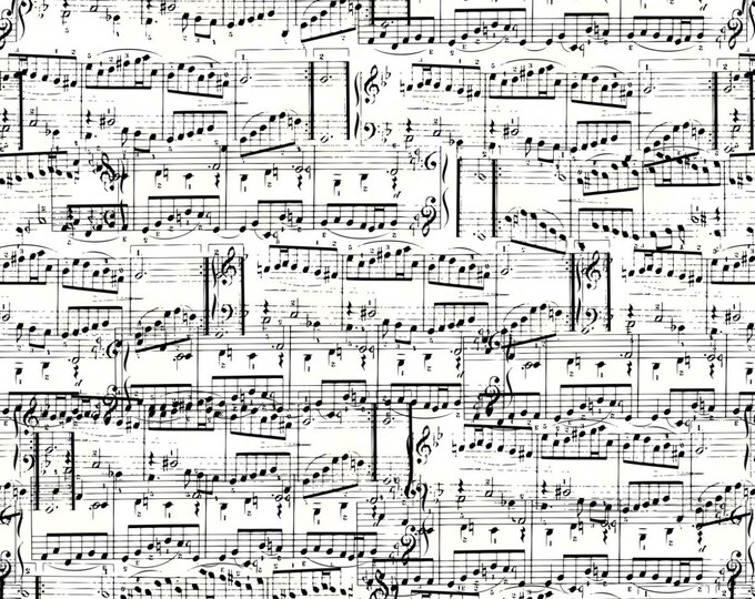 Music Notes Fabric / Black and White Music Notes by Stof Black Notes on ...