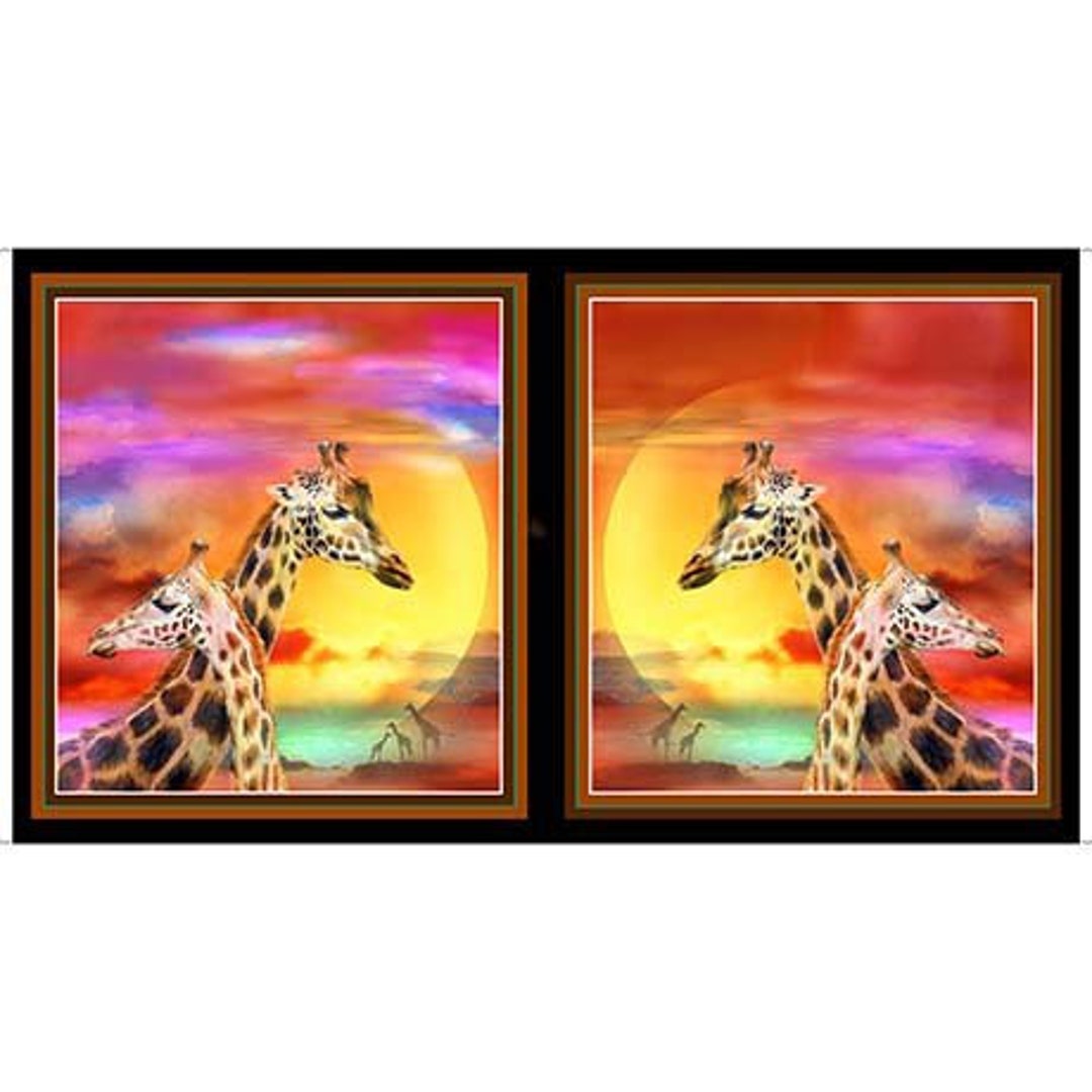 Giraffe Safari Giraffe Picture Patches 24 Panel by QT Fabrics Quilt ...