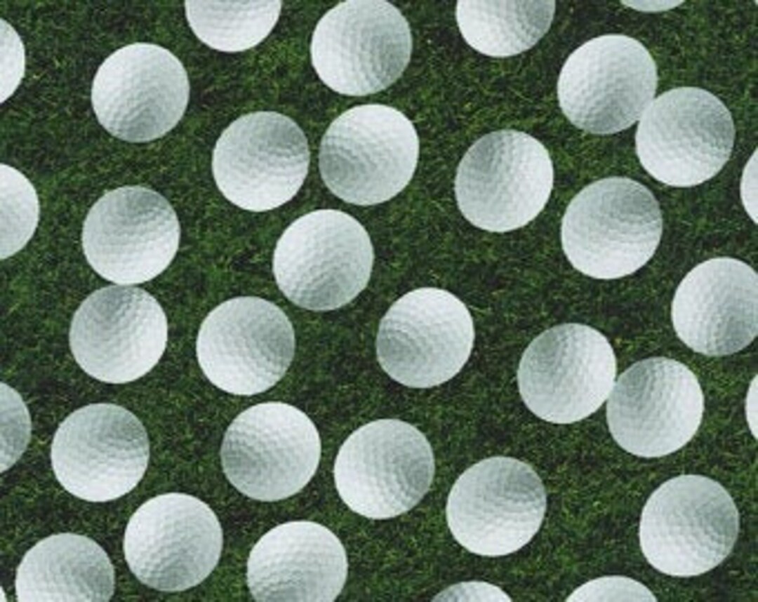 Golf Fabric / Golf Ball on Green Grass by the Yard From Robert Kaufman ...