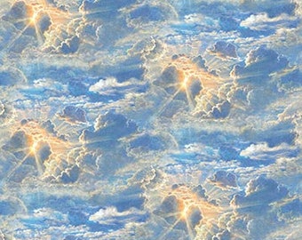 Cloudy Sky Fabric - Etsy