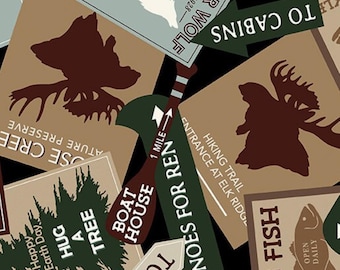 Gone Camping Motifs / Moose Creek Fabric Collection by Benartex ...