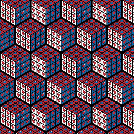 Rubik's Cube Fabric by the Yard by Camelot Fabric / Rubiks - Etsy